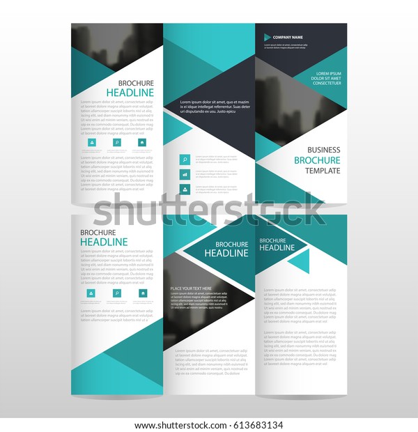 Blue Triangle Business Trifold Leaflet Brochure Stock Vector (Royalty ...