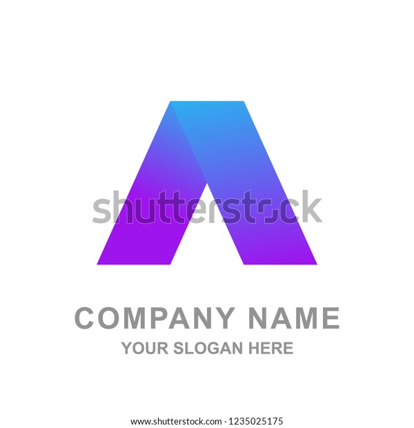 Blue Triangle Letter Geometric Logo Vector Stock Vector (Royalty Free ...