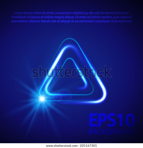 Blue Triangle Light Effect Bright Icon Stock Vector (Royalty Free ...