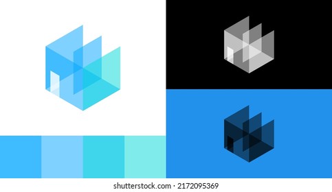 Blue Triangle Logo Design Concept Stock Vector (Royalty Free ...