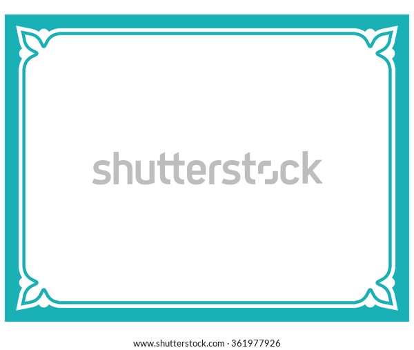 Blue Turquoise Border Frame Deco Vector Stock Vector (Royalty Free ...