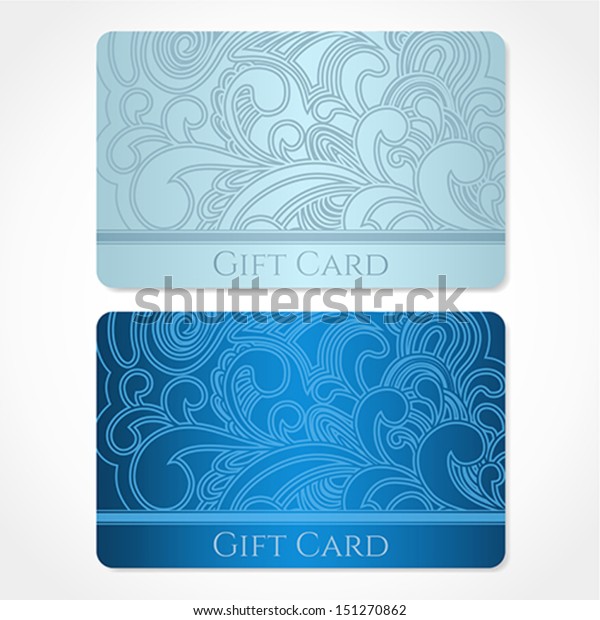 Blue Turquoise Gift Card Discount Card Stock Vector (Royalty Free ...