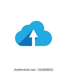 Blue Upload On Cloud Vector Icon Stock Vector (Royalty Free) 2210028251 ...