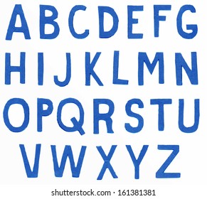 Blue Vector Alphabet Letters Stock Vector (Royalty Free) 161381381