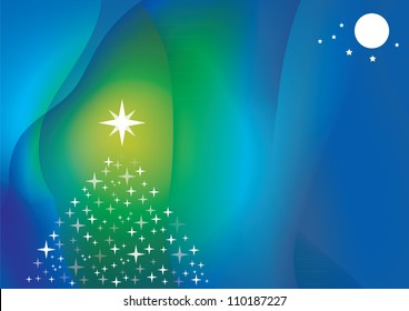 Blue Vector Background Design Christmas Tree Stock Vector (Royalty Free ...