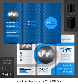 Blue Vector Brochure Template Design Geometric Stock Vector (Royalty ...