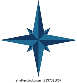 Blue Vector Compass Rose Stock Vector (Royalty Free) 2137021957 ...