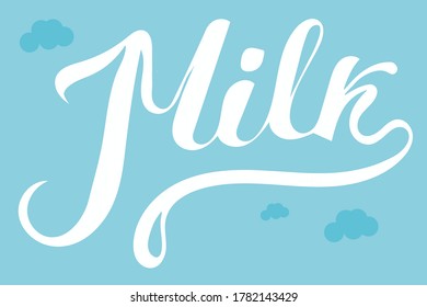 Blue Vector Lettering Milk Font Stock Vector (Royalty Free) 1782143429 ...