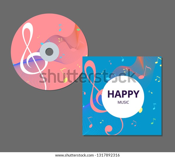 Blue Violet Music Background Clef Notes Stock Vector (Royalty Free ...