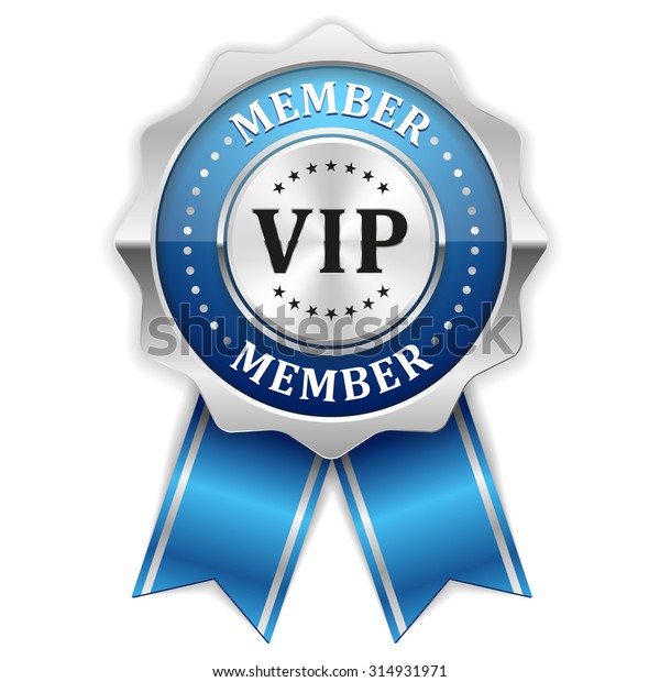 Blue Vip Member Rosette Silver Border Stock Vector (Royalty Free ...