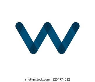 Blue W Initial Alphabet Design Stock Vector (Royalty Free) 1254974812 ...