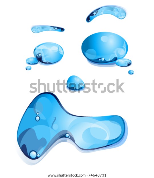 Blue Water Drop Drawing Screaming Frightened Stock Vector (Royalty Free ...