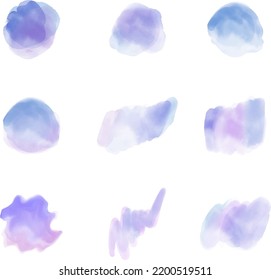 Blue Watercolor Brush Stroke Splashes Stock Vector (Royalty Free ...