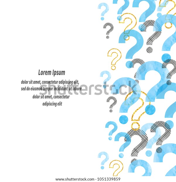 Blue Watercolor Question Mark Vector Background Stock Vector (Royalty ...
