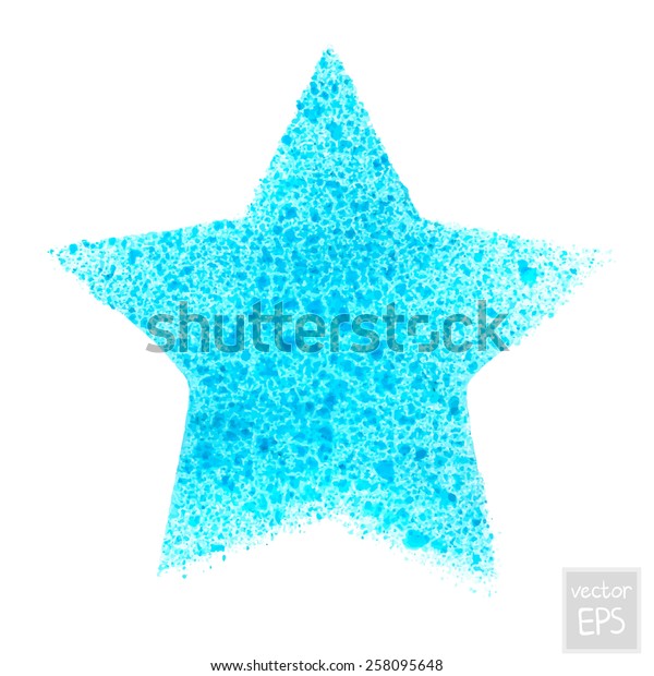 Blue Watercolor Splashes Star Stock Vector (Royalty Free) 258095648 ...