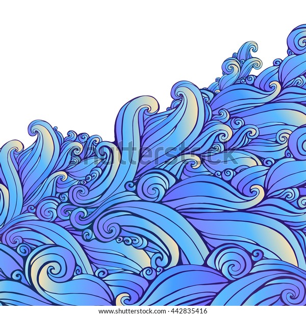 Blue Wave Background Curls Swirls Helix Stock Vector (Royalty Free ...