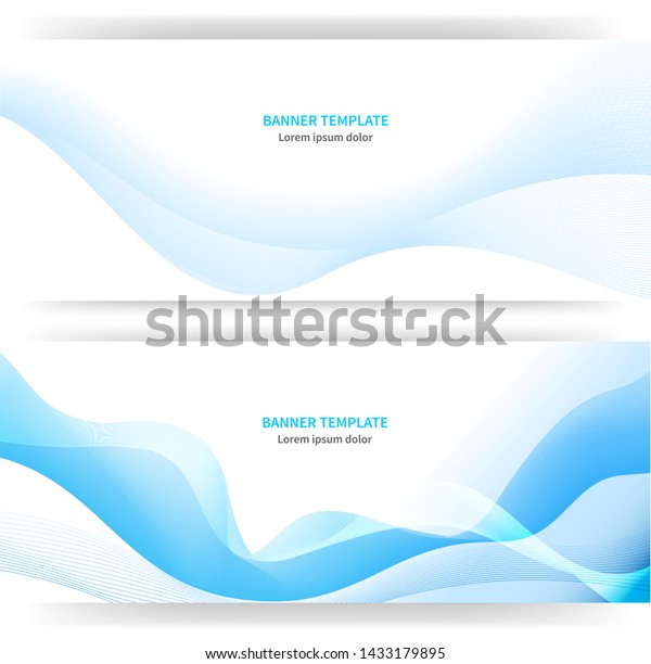 Blue Wave Banners On White Background Stock Vector (Royalty Free ...