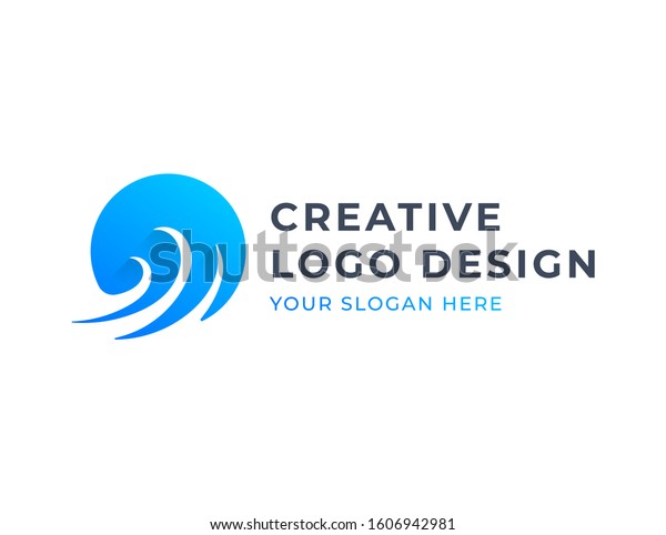 Blue Wave Logo Design Brand Template Stock Vector (Royalty Free ...