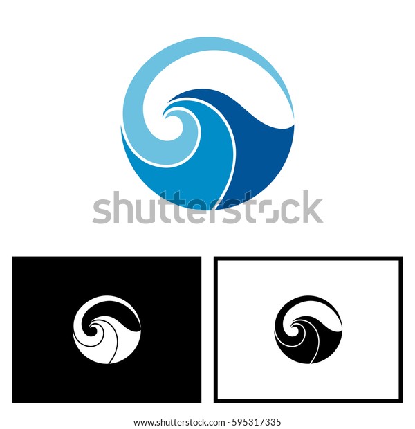 Blue Wave Logo Vector Wave Circle Stock Vector (Royalty Free) 595317335 ...