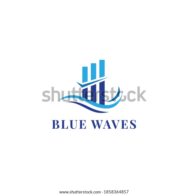 Blue Waves Financial Logo Design Stock Vector (Royalty Free) 1858364857 ...