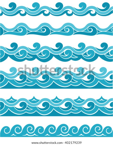 Blue Waves Sea Ocean Vector Illustration Stock Vector (Royalty Free ...