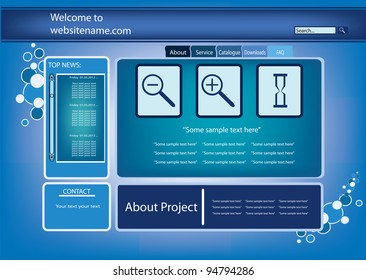 Blue Web Site Design Vector Eps Stock Vector (Royalty Free) 94794286 ...