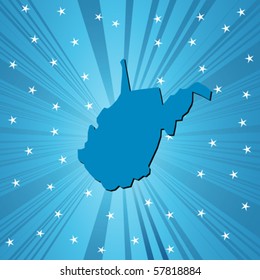 Blue West Virginia Map Abstract Background Stock Vector (Royalty Free ...