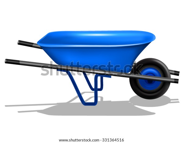 Blue Wheelbarrow Isolated On White Stock Vector (Royalty Free) 331364516
