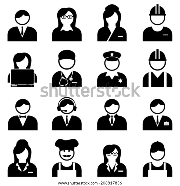 Blue White Collar Professionals Workers Icon Stock-Vektorgrafik ...