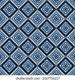 Blue White Geometric Flower Pattern Vector Stock Vector (Royalty Free ...