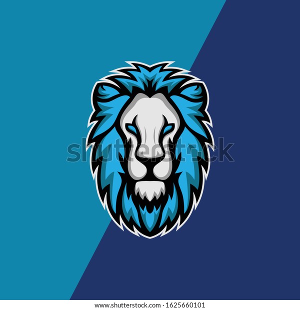 Blue White Lion Head Vector Lion Stock Vector (Royalty Free) 1625660101 ...
