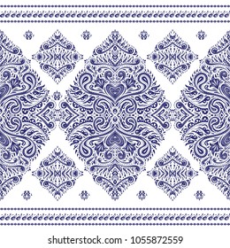 Blue White Ornamental Seamless Pattern Vintage: стоковая векторная ...