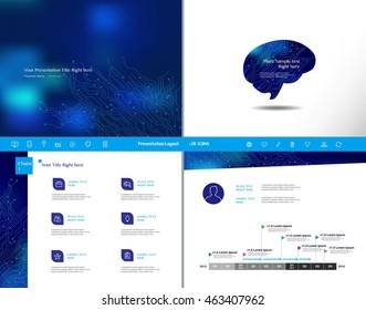 Abstract Blue Presentation Template Infographic Elements Stock Vector ...