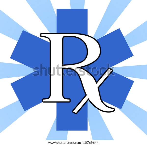 Blue White Rx Illustration Stock Vector (Royalty Free) 10769644 ...