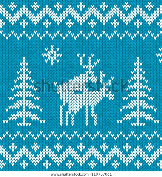 Vector de stock (libre de regalías) sobre Blue White Sweater Deer ...