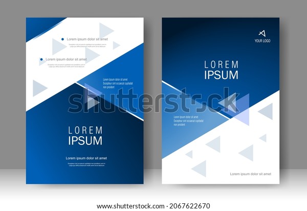 Blue White Triangle Book Cover Design Stock Vector (Royalty Free ...