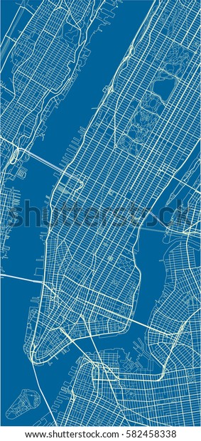 Blue White Vector City Map New Stock Vector (Royalty Free) 582458338 ...