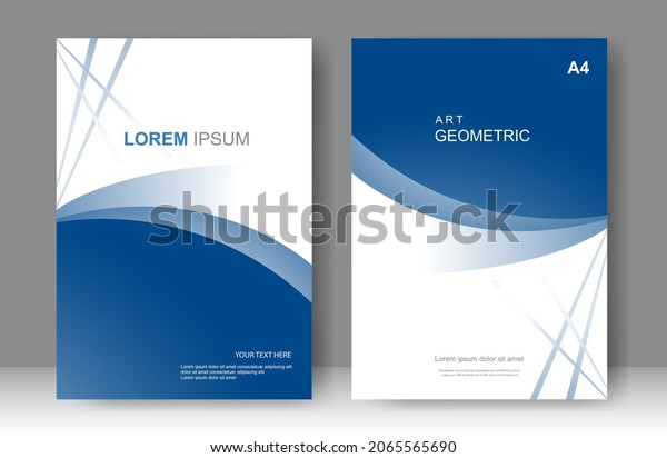 Blue White Wave Book Cover Design Stock Vector (Royalty Free ...