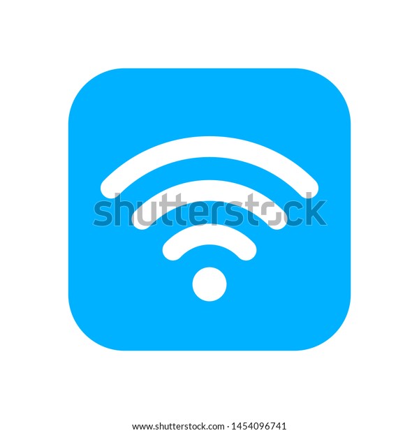 Blue Wifi Sticker Wlan Icon Interface Stock Vector (Royalty Free ...