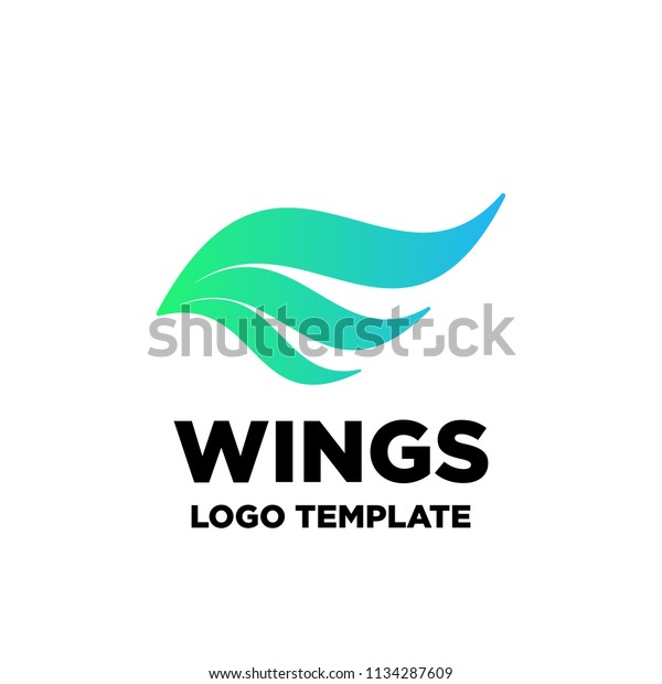 Blue Wings Logo Template Vector Illustration Stock Vector (Royalty Free ...