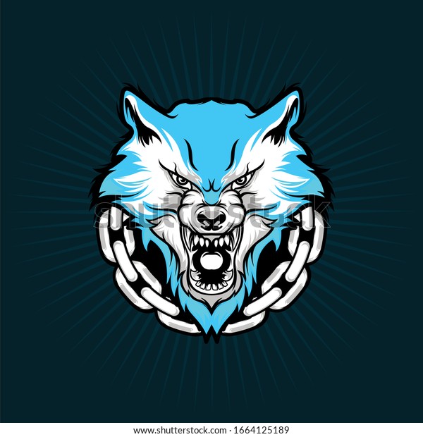 Blue Wolf Detail Vector Design Stock Vector (Royalty Free) 1664125189 ...