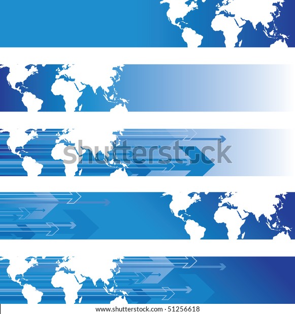 Blue World Banners Stock Vector (Royalty Free) 51256618