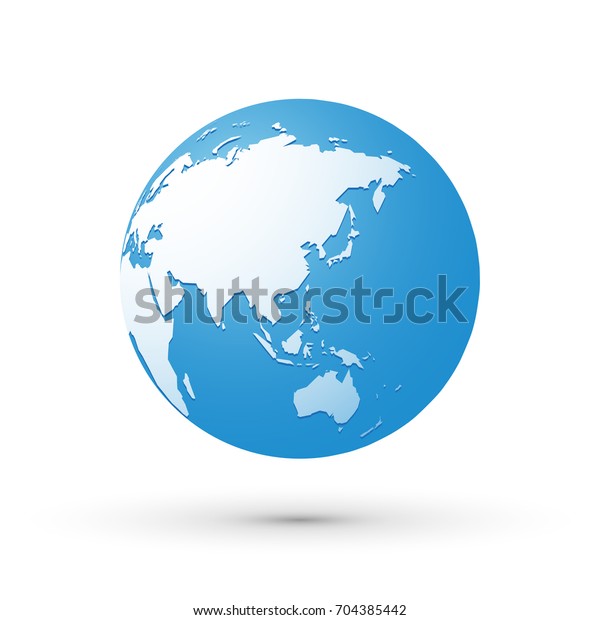 Blue World Earth Globe Asia Japan Stock Vector (Royalty Free) 704385442 ...