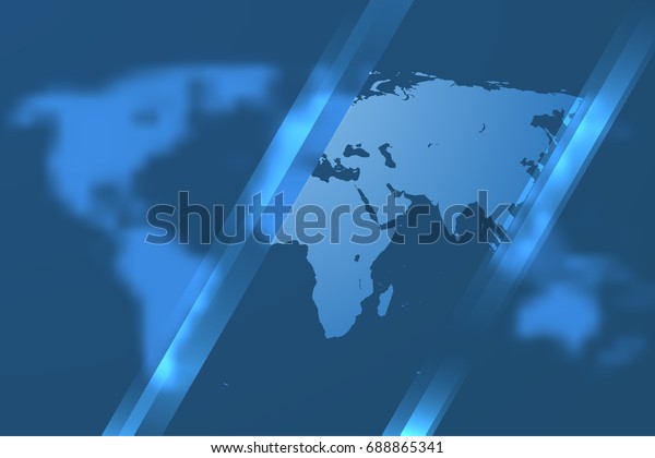 Blue World Map Partially Blurred Background Stock Vector (Royalty Free ...