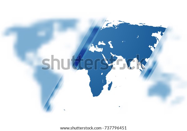 Blue World Map Partially Blurred Background Stock Vector (Royalty Free ...
