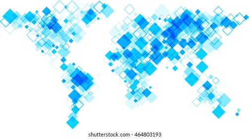 Mapa abstracto de silueta del mundo: vector de stock (libre de regalías ...