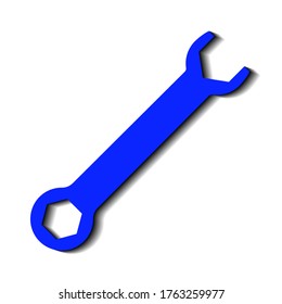 Blue Wrench On White Background Black Stock Vector (Royalty Free ...
