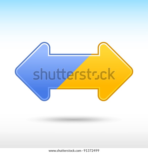 Blue Yellow Double Arrow Internet Icon Stock Vector (Royalty Free ...