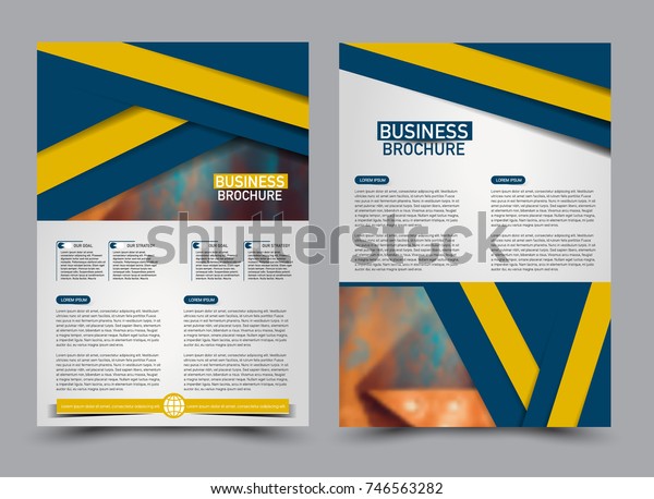 Blue Yellow Flyer Design Template Brochure Stock Vector (Royalty Free ...