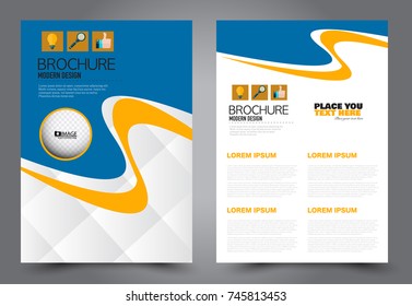 Blue Yellow Flyer Template Design Brochure Stock Vector (Royalty Free ...